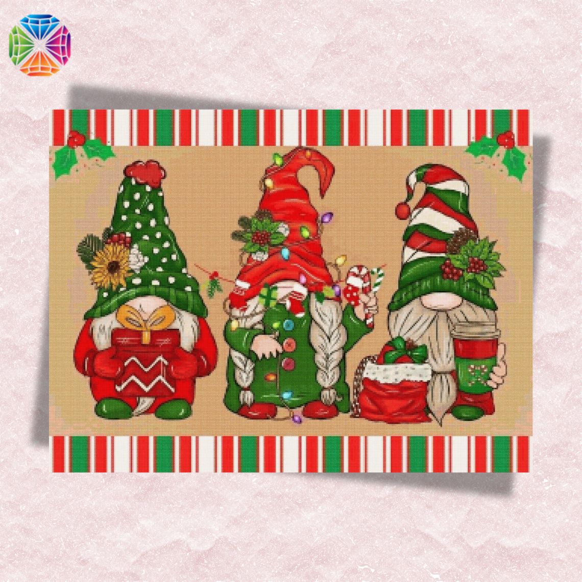 Christmas Gnome Trio - Diamond Painting Kit – Diamond Art World Kits