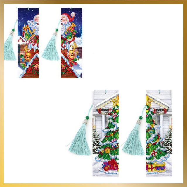 4 Pcs Diamond Painting Bookmarks - Snowy Christmas - Diamond Art World ...
