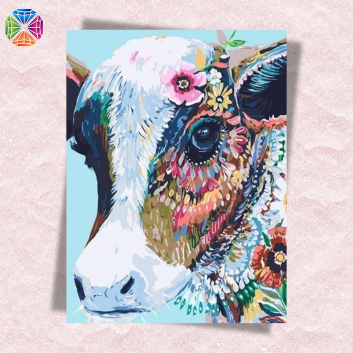 Floral Cow - Diamond Art World – Diamond Art World Kits