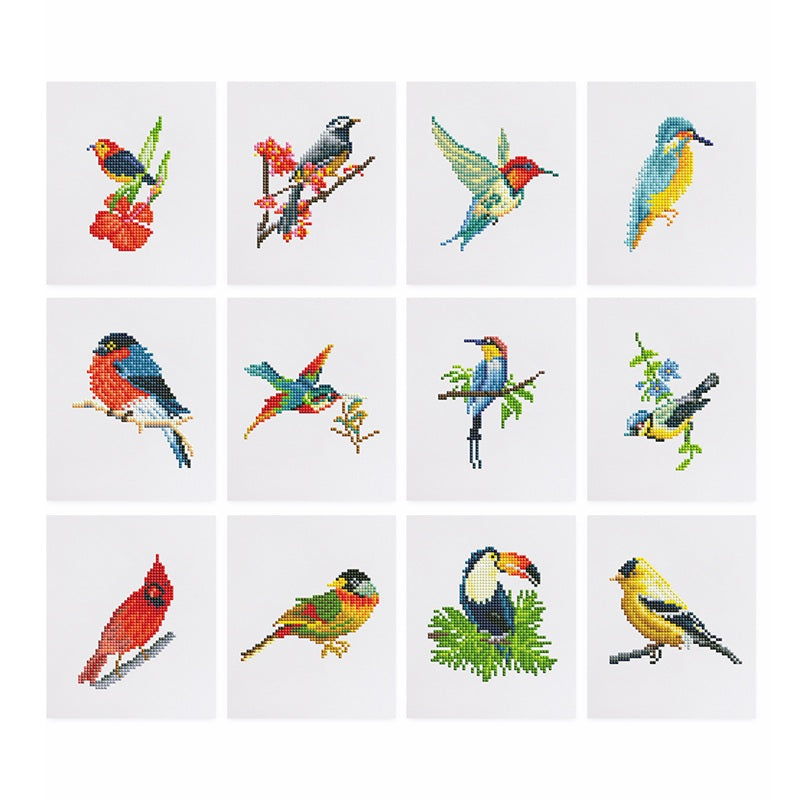Birds Mini Diamond Painting - 12 pcs – Diamond Art World Kits