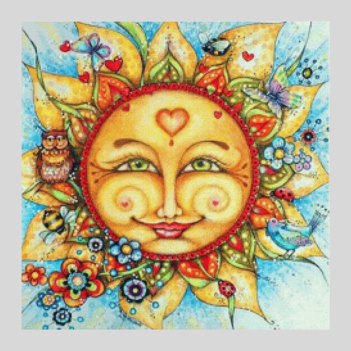 Folk Sun - Diamond Painting Kit – Diamond Art World Kits