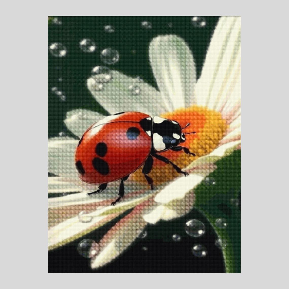 Ladybug and Flowers Diamond Painting Canvas Kit – Diamond Art World Kits