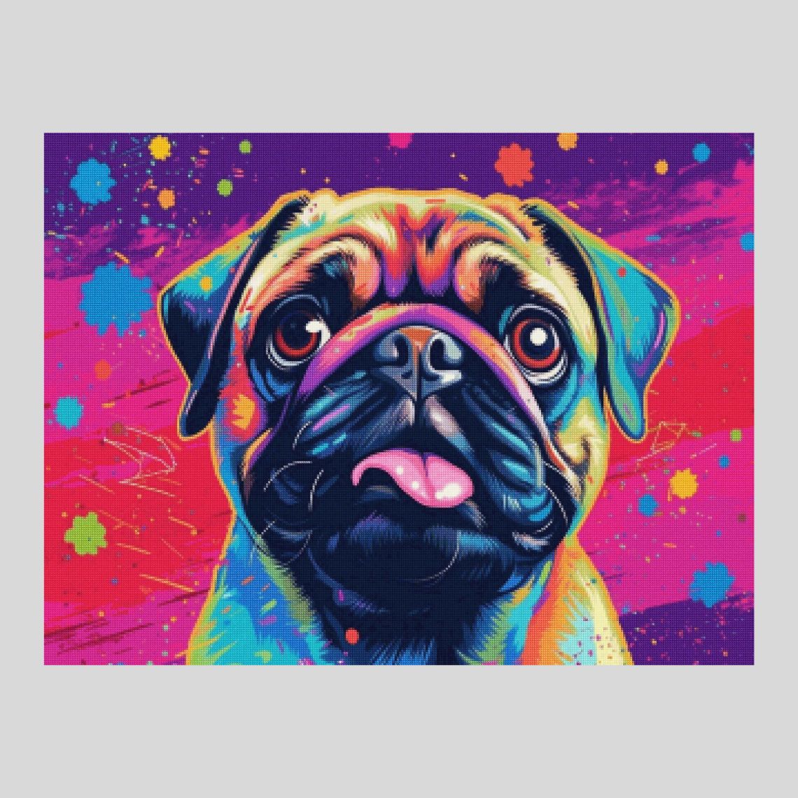 Neon Pug Diamond Painting - Diamond Art World