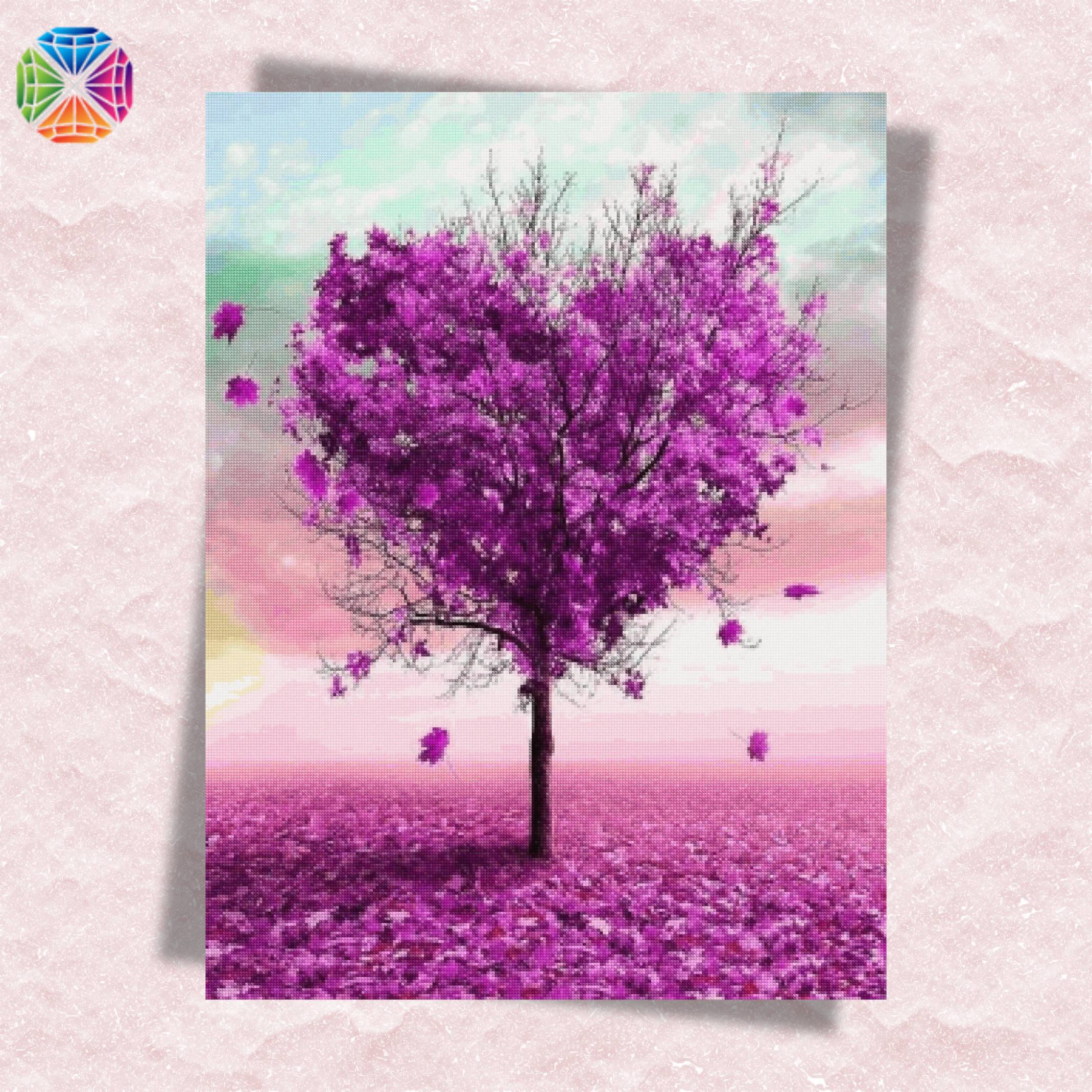 Purple Heart Tree - Diamond Art World – Diamond Art World Kits