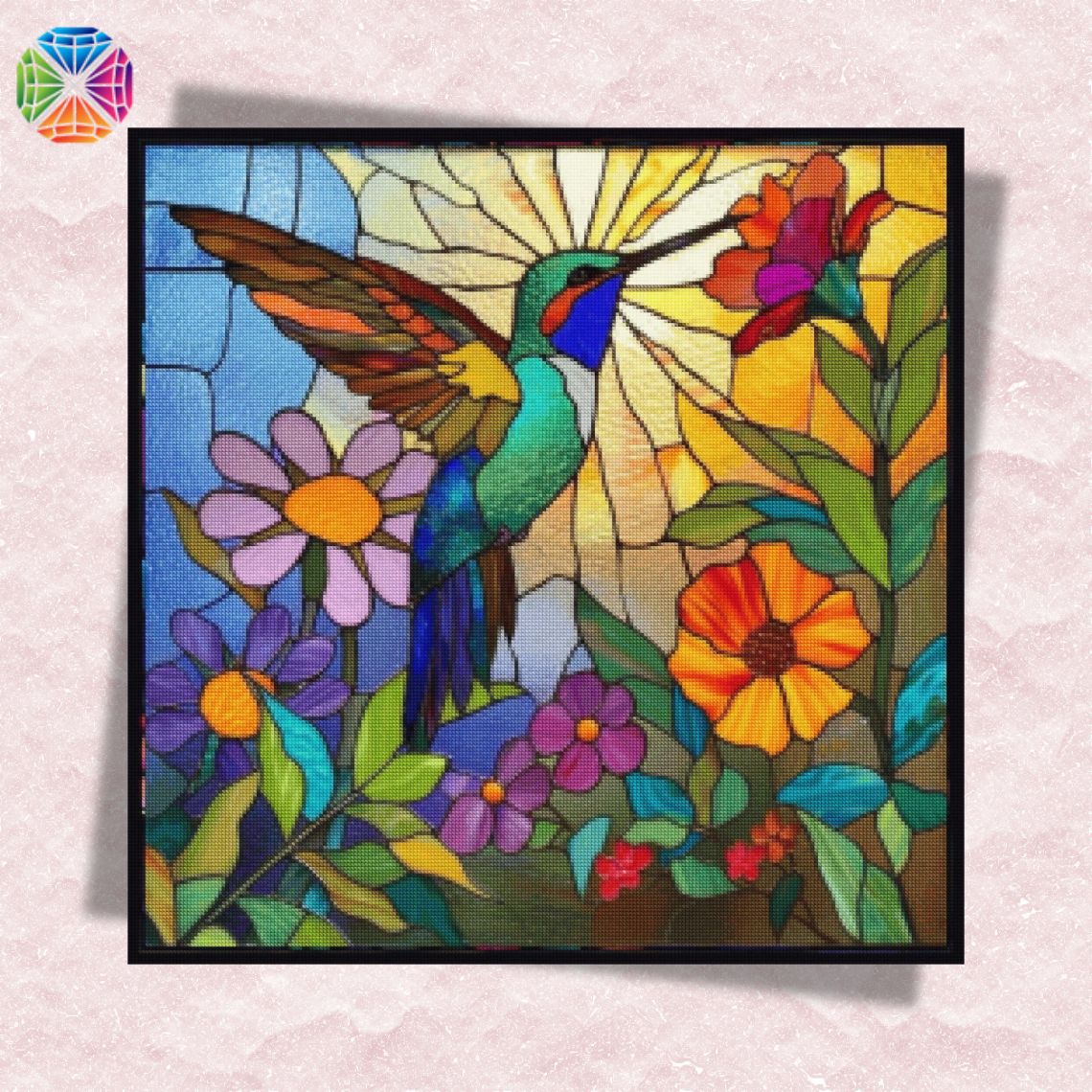 Sunlit Hummingbird Harmony - Diamond Painting – Diamond Art World Kits