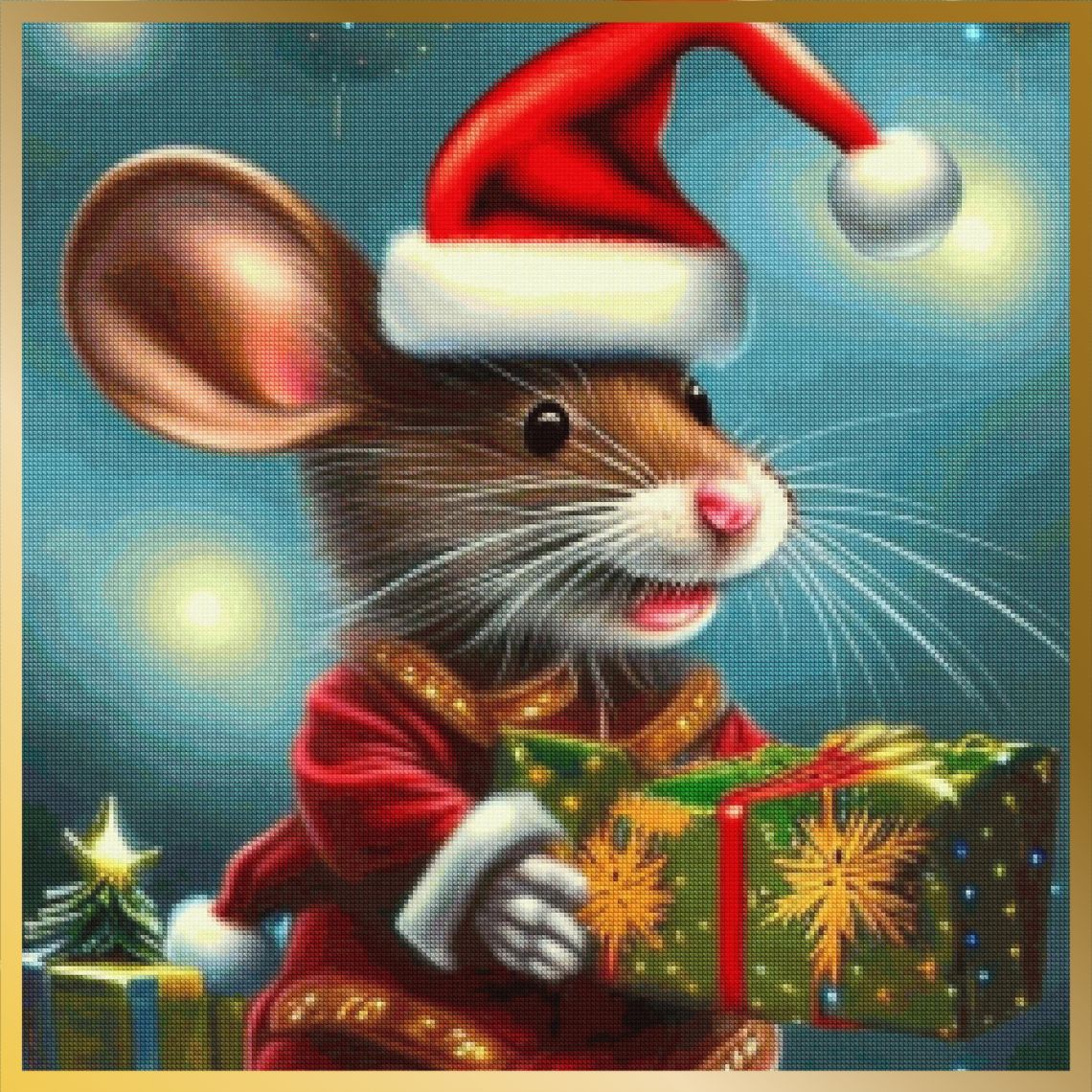 Christmas Mouse - Diamond Painting Kit – Diamond Art World Kits